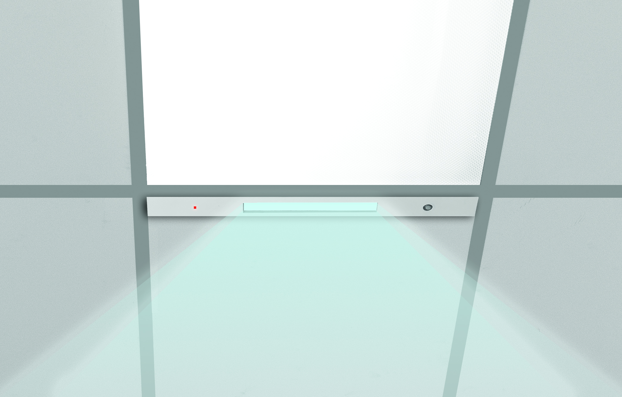 White ceiling with neon light bulbs in uprisen view.as backgroun ...